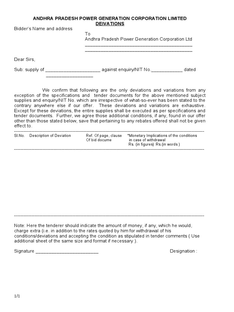 4.statement of Deviations | PDF