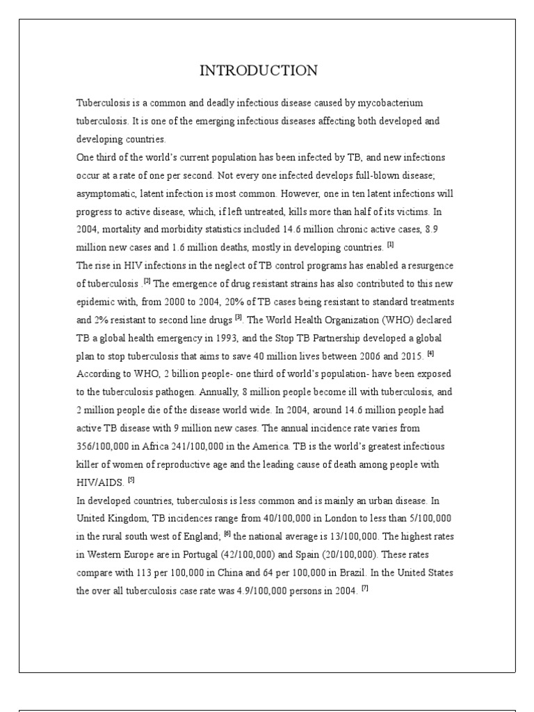 INTRODUCTION of tuberculosis final new | Tuberculosis | Infection