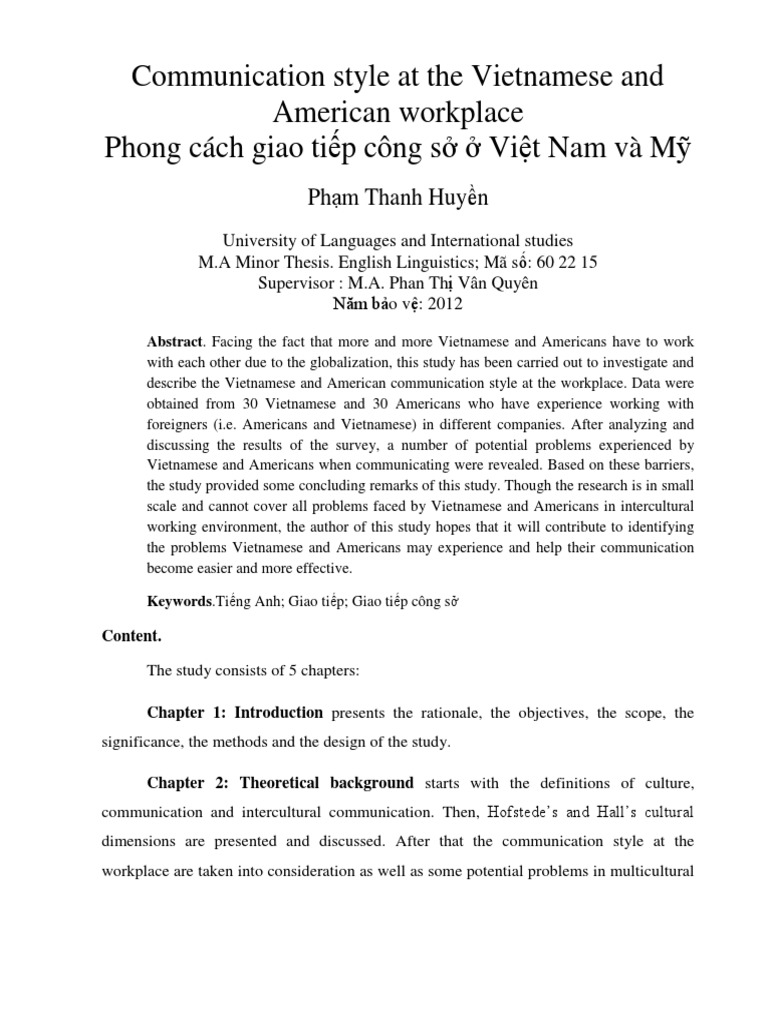 (123doc) - Communication-Style-At-The-Vietnamese-And-American-Workplace ...