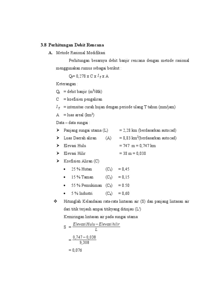 Perhitungan Debit Rencana Kelompok 17 | PDF