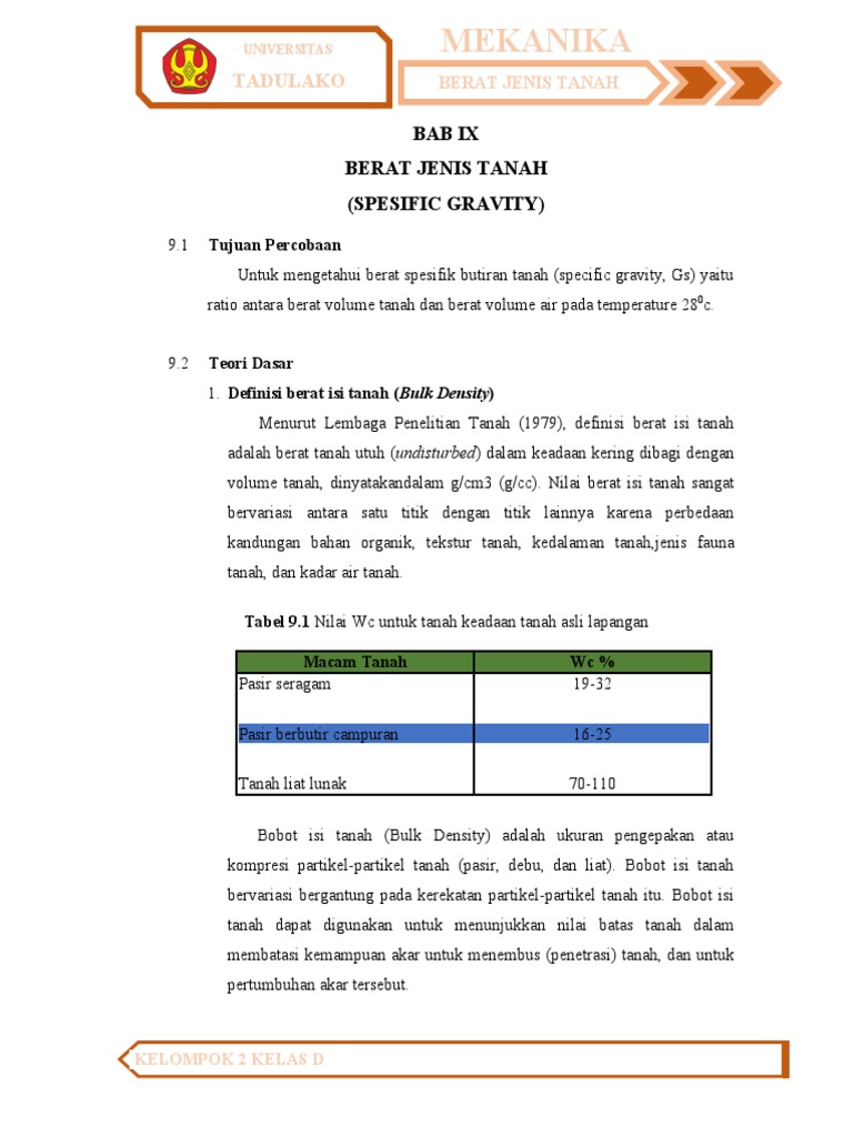 Studi Berat Jenis Tanah | PDF | Sains & Matematika