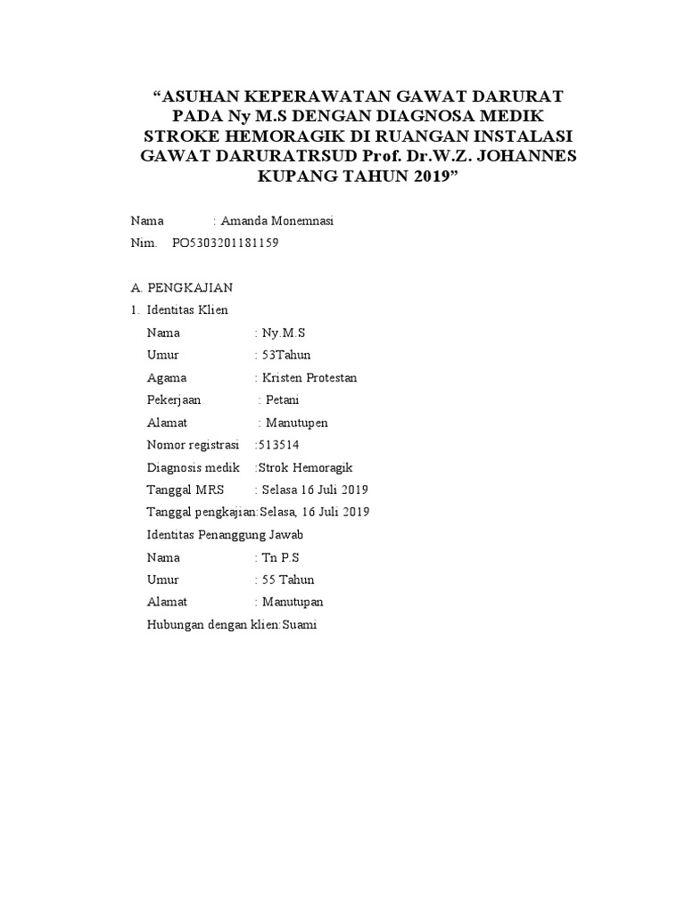 ASUHAN KEPERAWATAN GAWAT DARURAT PADA Ny M | PDF