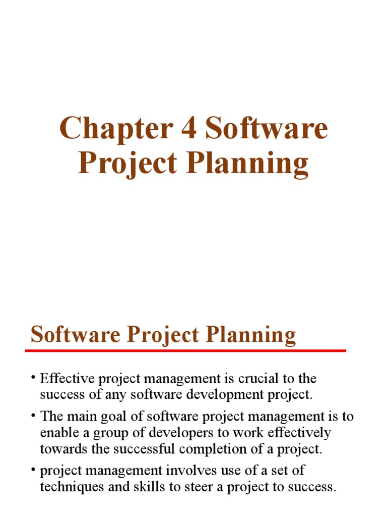 Chapter 4 Software Project Planning Good | PDF | Risk Management | Risk