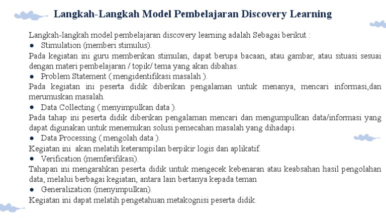 Langkah Model Pembelajaran Discovery Learning | PDF