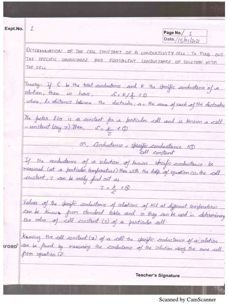 Chemistry Practical Notebook | PDF