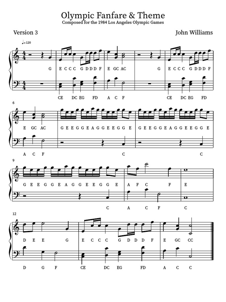 Olympic Fanfare & Theme - Version 3 | PDF