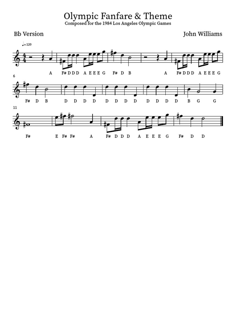 Olympic Fanfare & Theme - BB Version | PDF