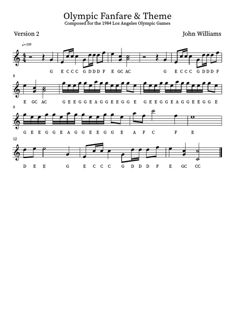 Olympic Fanfare & Theme - Version 2 | PDF