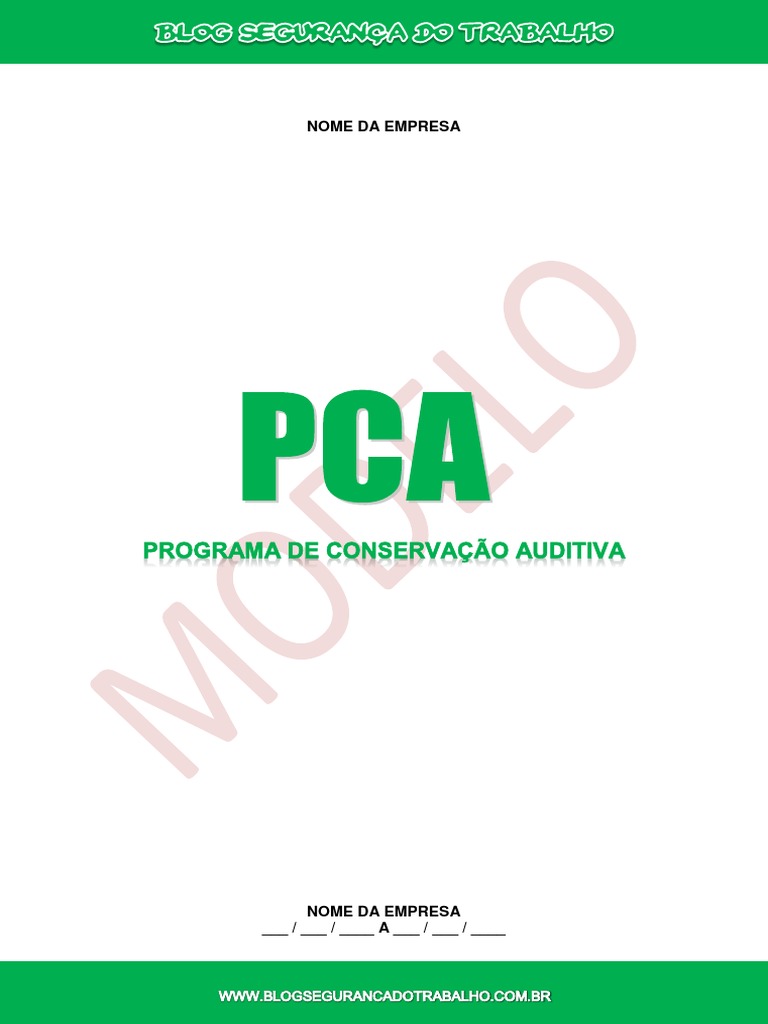 Modelo de PCA - Programa de Conservação Auditiva | PDF | Som