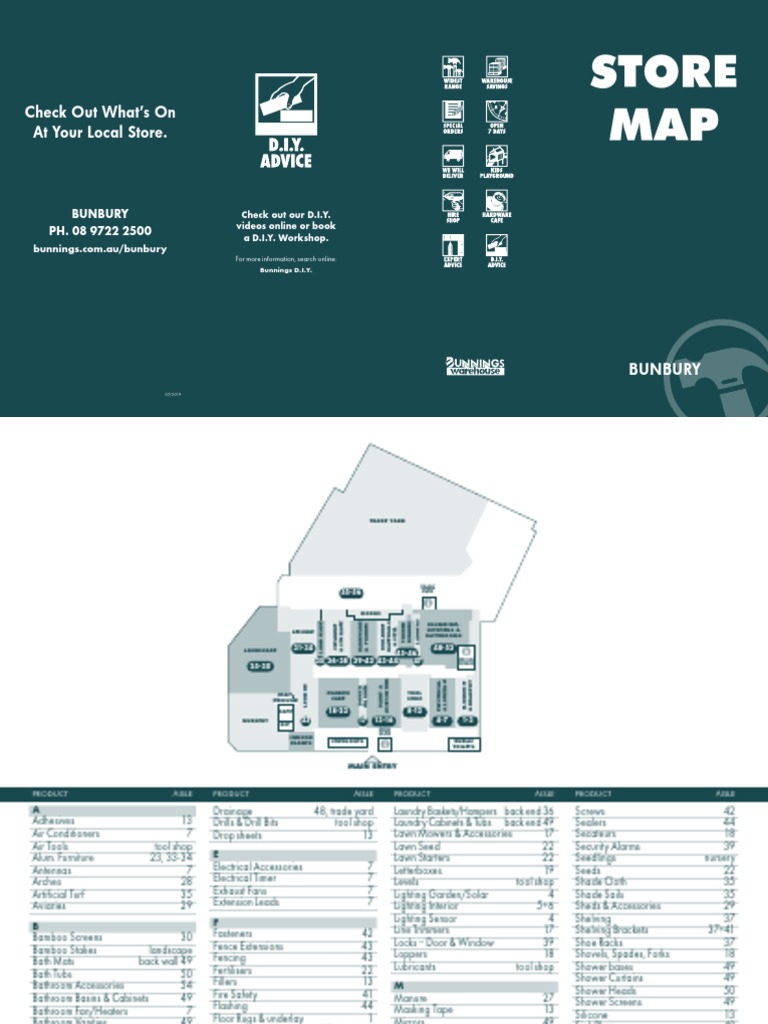 Bunnings Store Map - Bunbury | PDF | Hardware Store | Bathroom