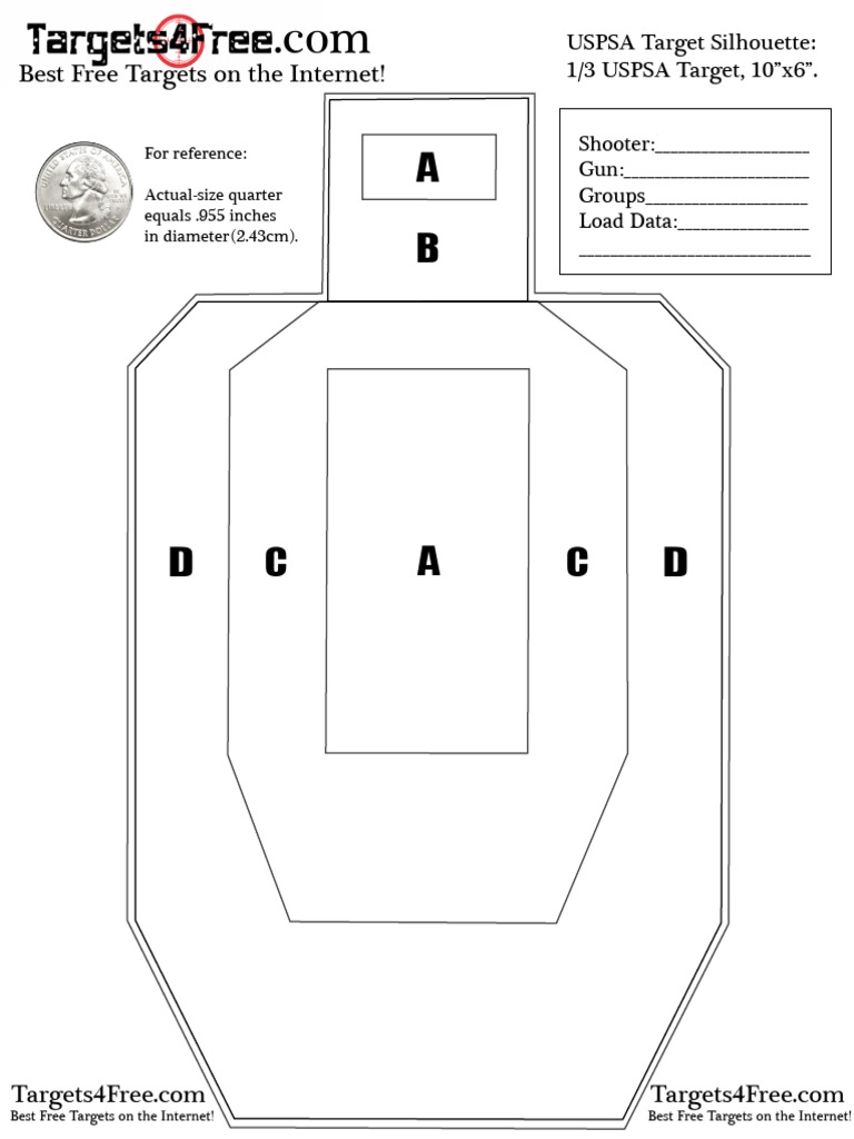 USPSA Target Silhouette Free Printable Targets by Targets4Free | PDF
