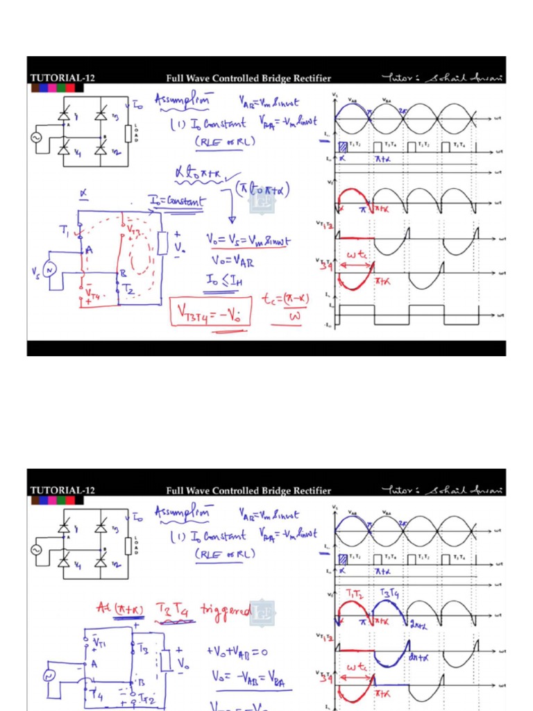 Lec-12 Full Wave Controlled Bridge Rectifier | PDF