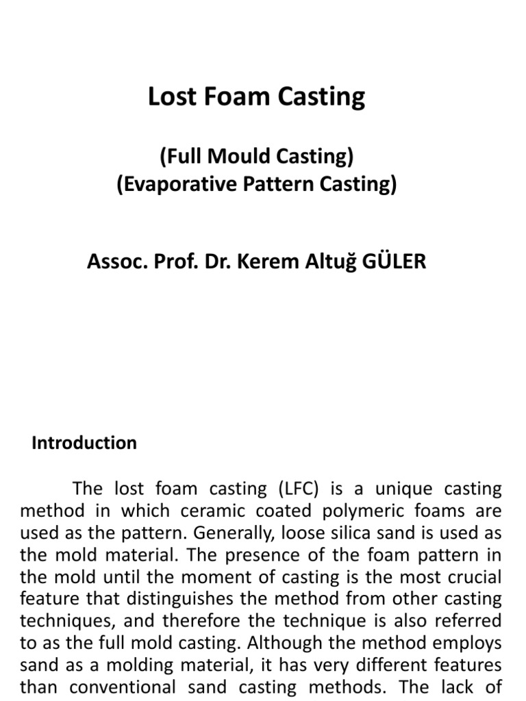 Lost Foam Casting | PDF | Casting (Metalworking) | Polystyrene
