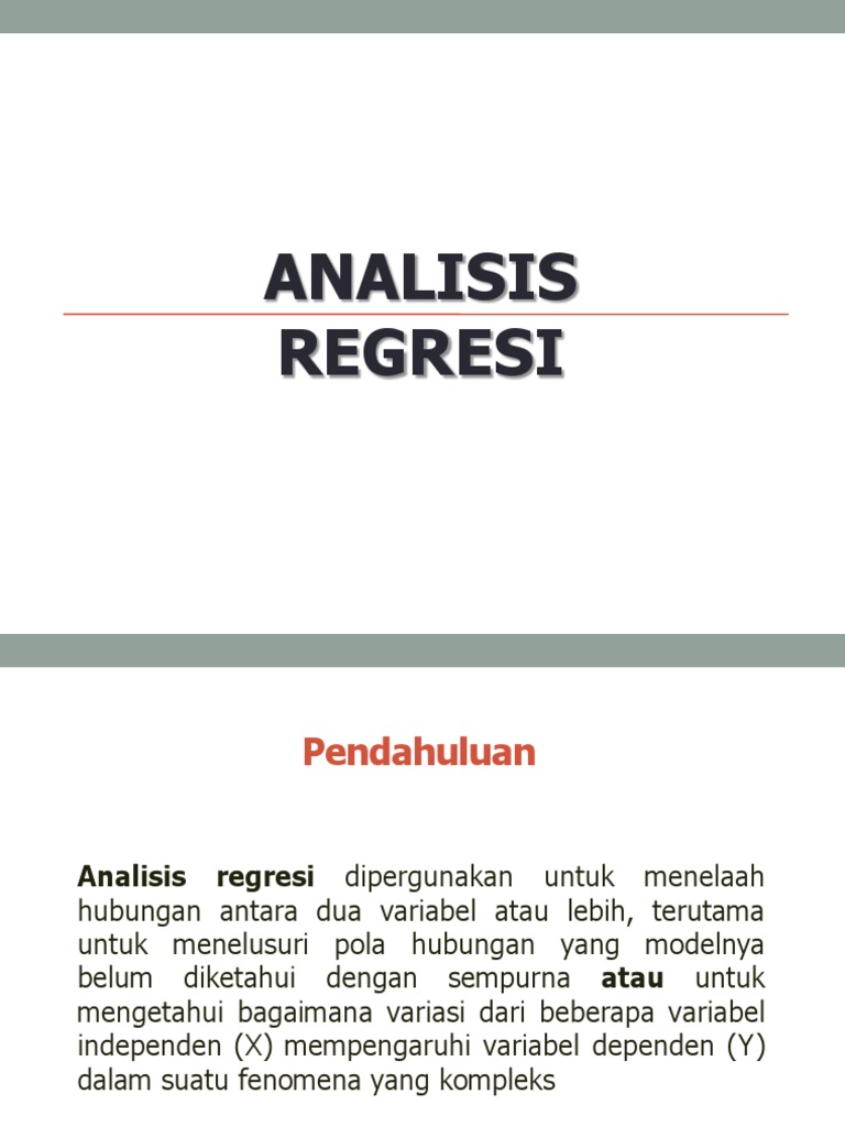 Analisis Regresi | PDF