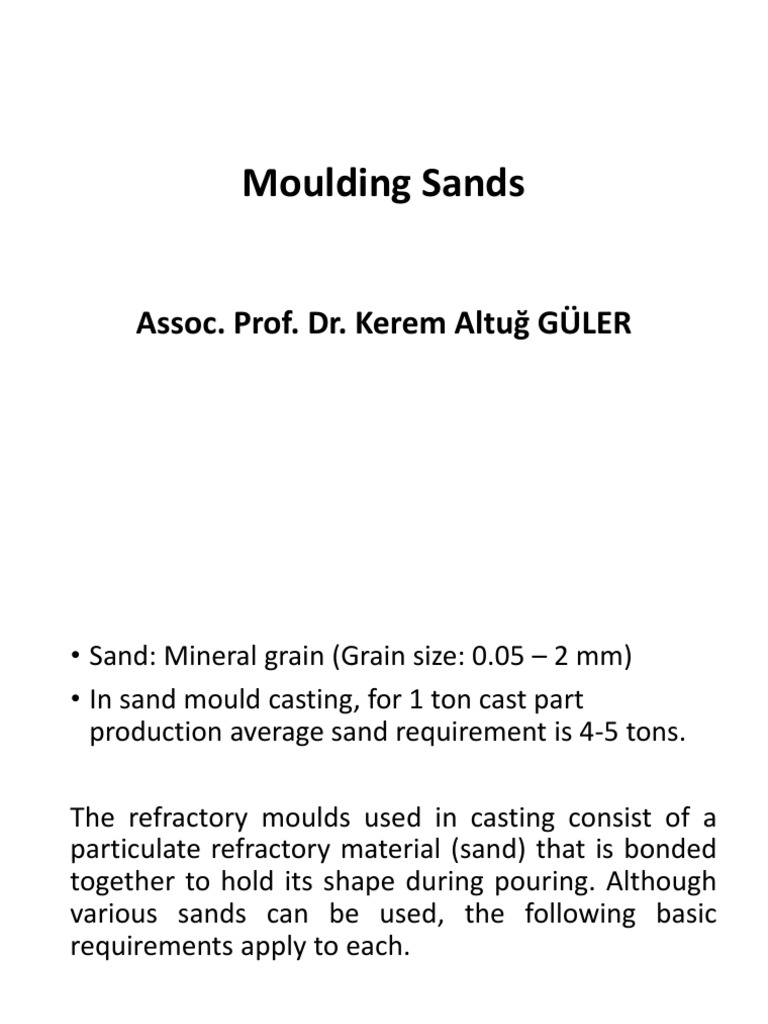 Moulding Sands | PDF | Silicon Dioxide | Sand