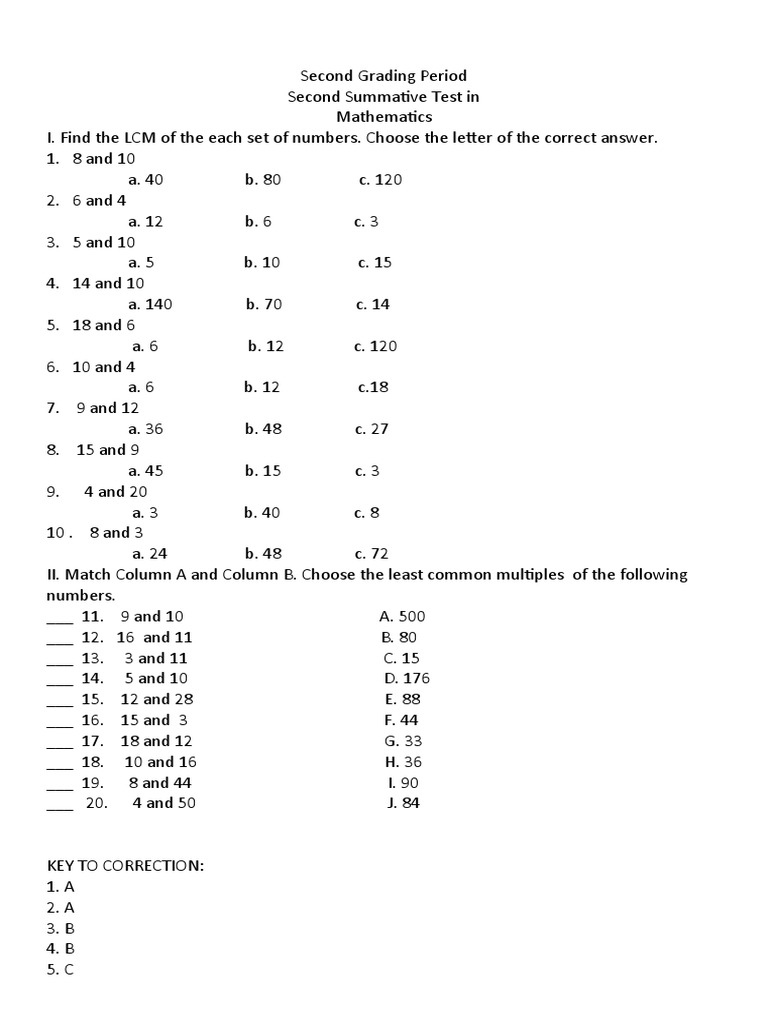 Second Grading Period 2ND SUMMATIVE TEST | PDF