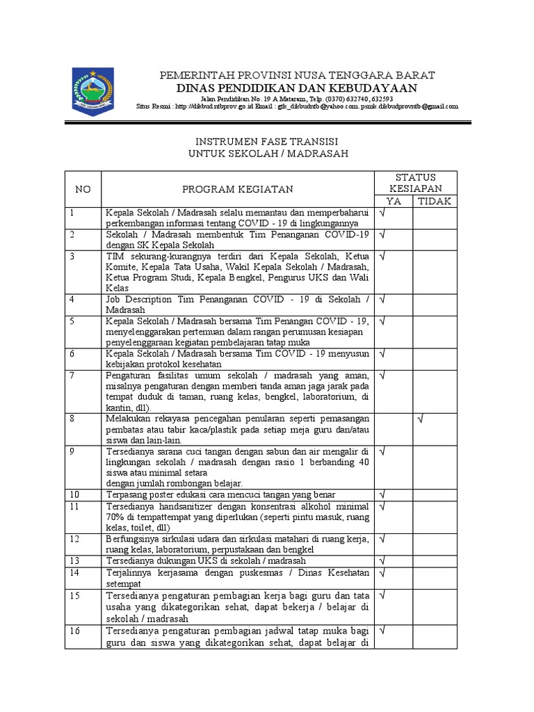 Instrumen Fase Transisi | PDF
