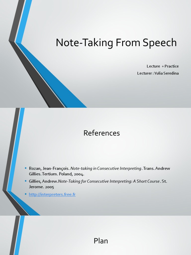 Note-Taking From Speech | PDF | Language Interpretation | Human Nature