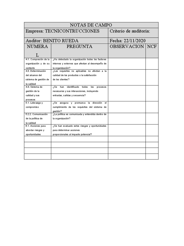 Notas - de - Campo (21) Benito Rueda | PDF