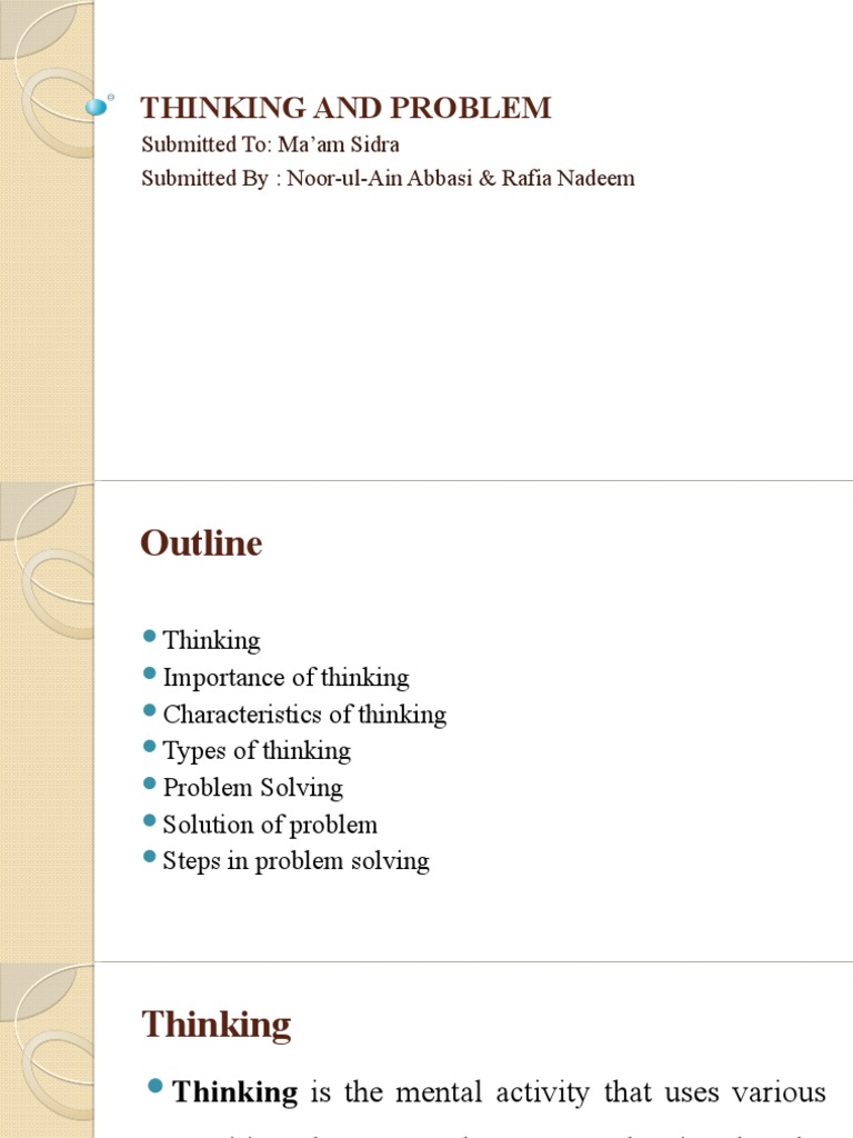 Thinking Through Problems: An Analysis of Cognitive Processes, Problem ...