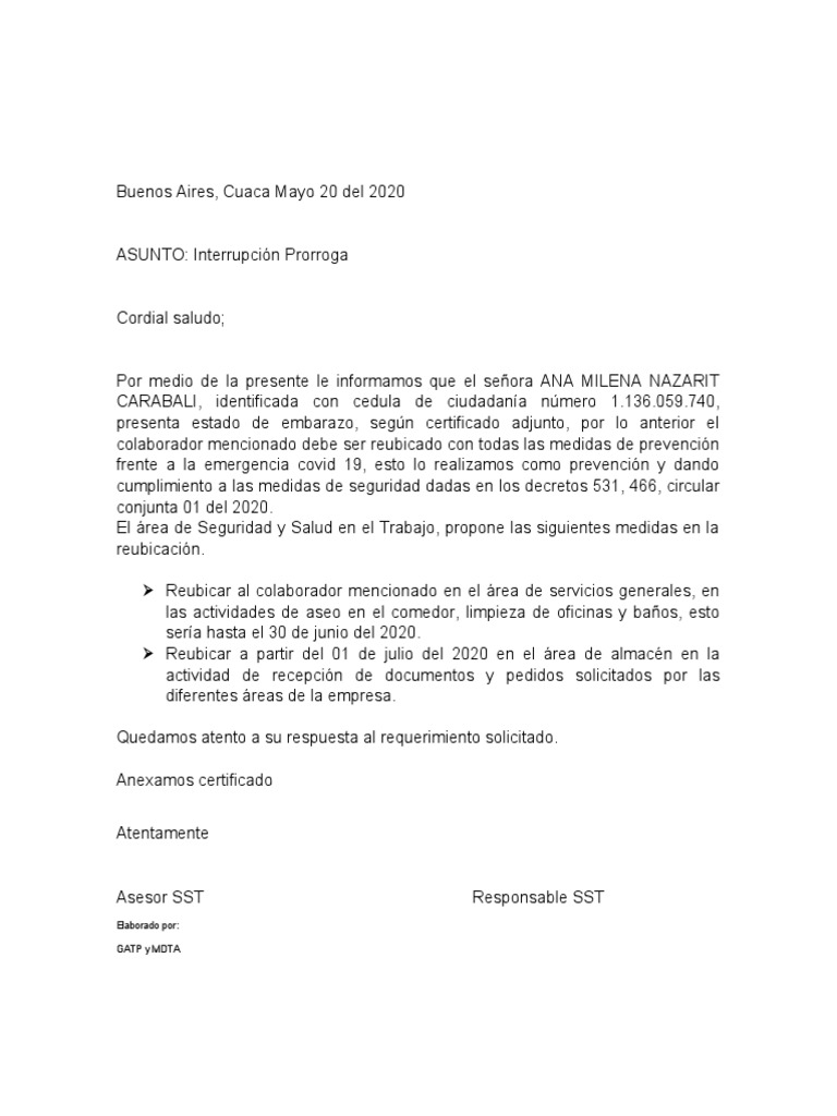 Carta Reubicacion | PDF