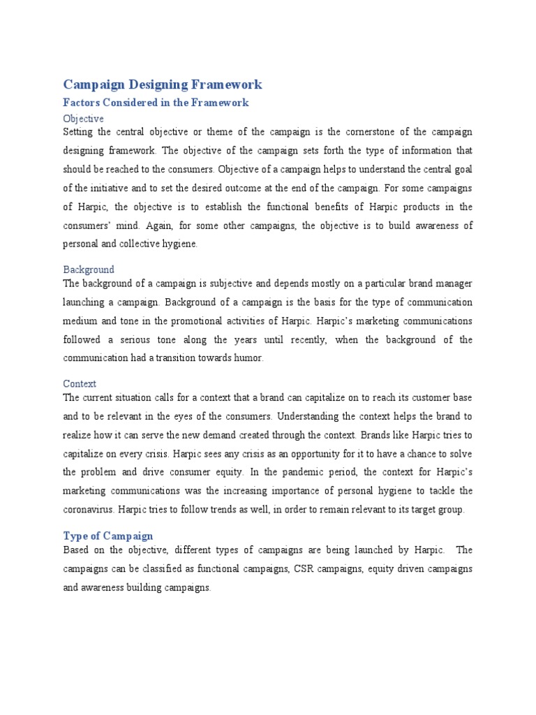 Campaign Designing Framework | PDF | Marketing Communications | Brand