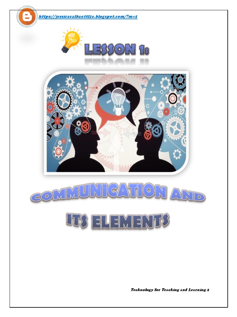 III. Lesson 1 - Elements of Communication | PDF | Nonverbal ...