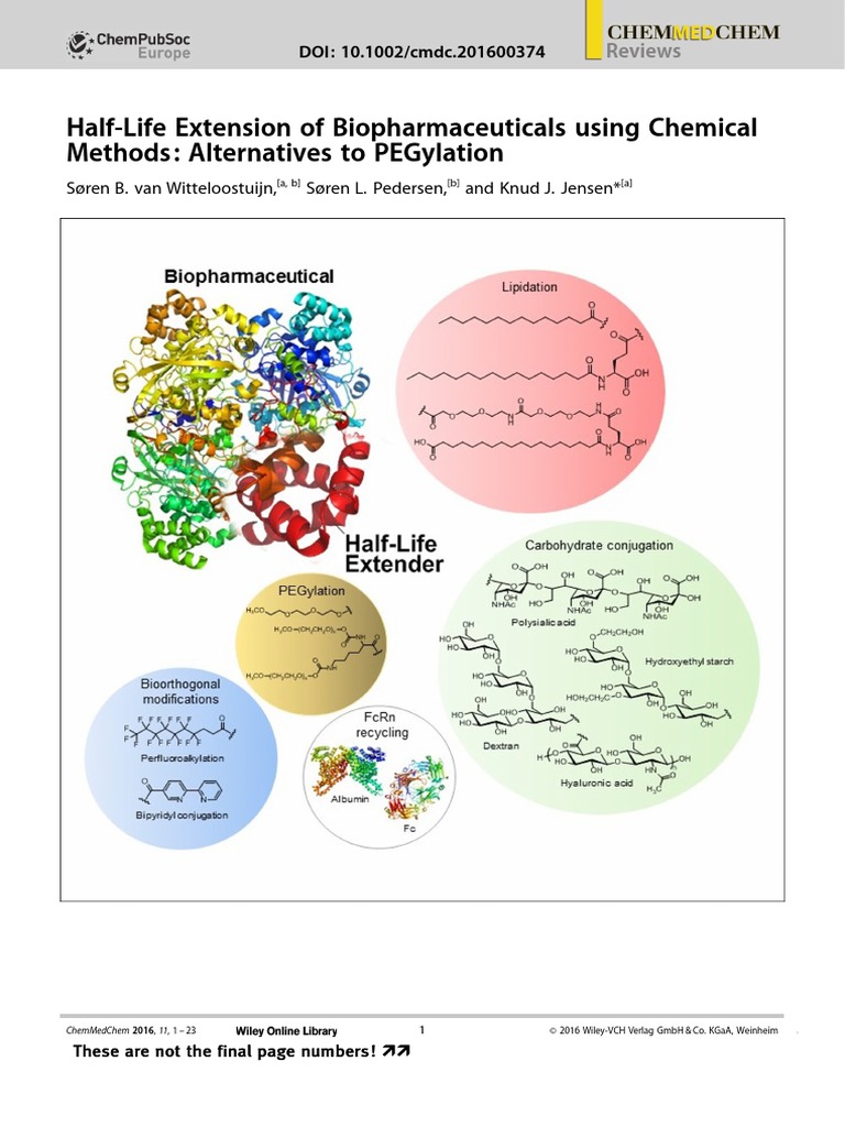 Half-Life Extension of Biopharmaceuticals Using Chemical Methods ...