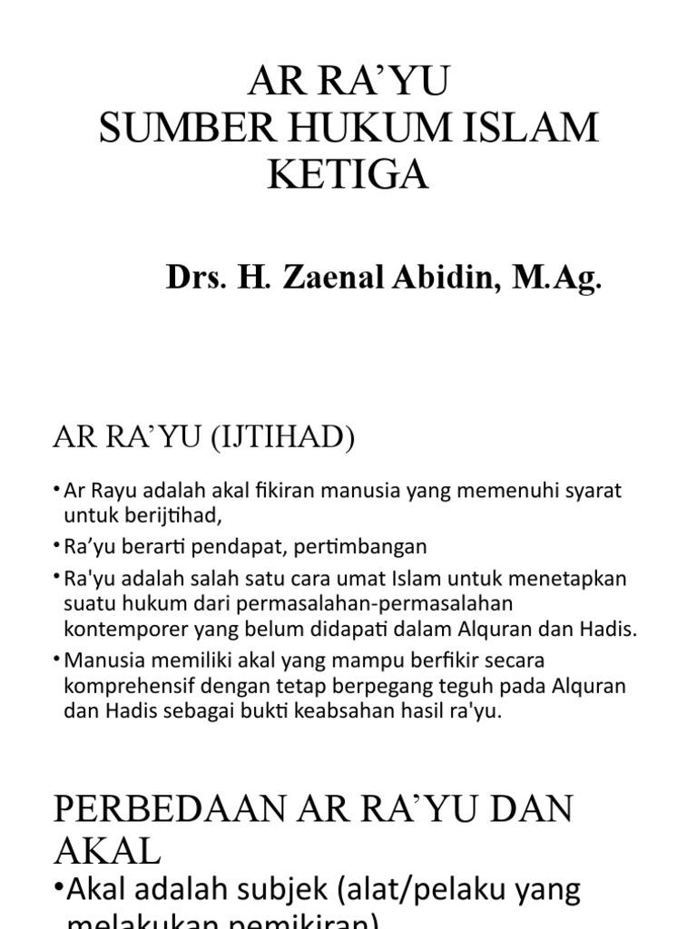 Bab 5 Ar Ra'yu | PDF