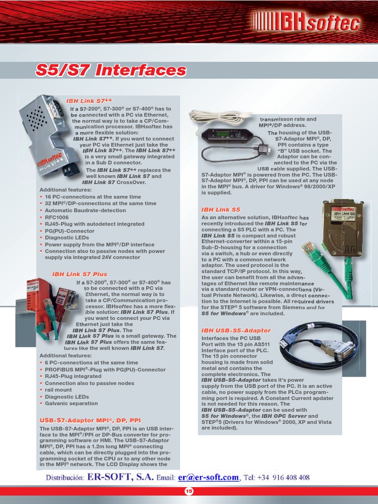 IBH Softec S5 S7 PLC Communication Interface Products and PG Programming Cables | PDF ...