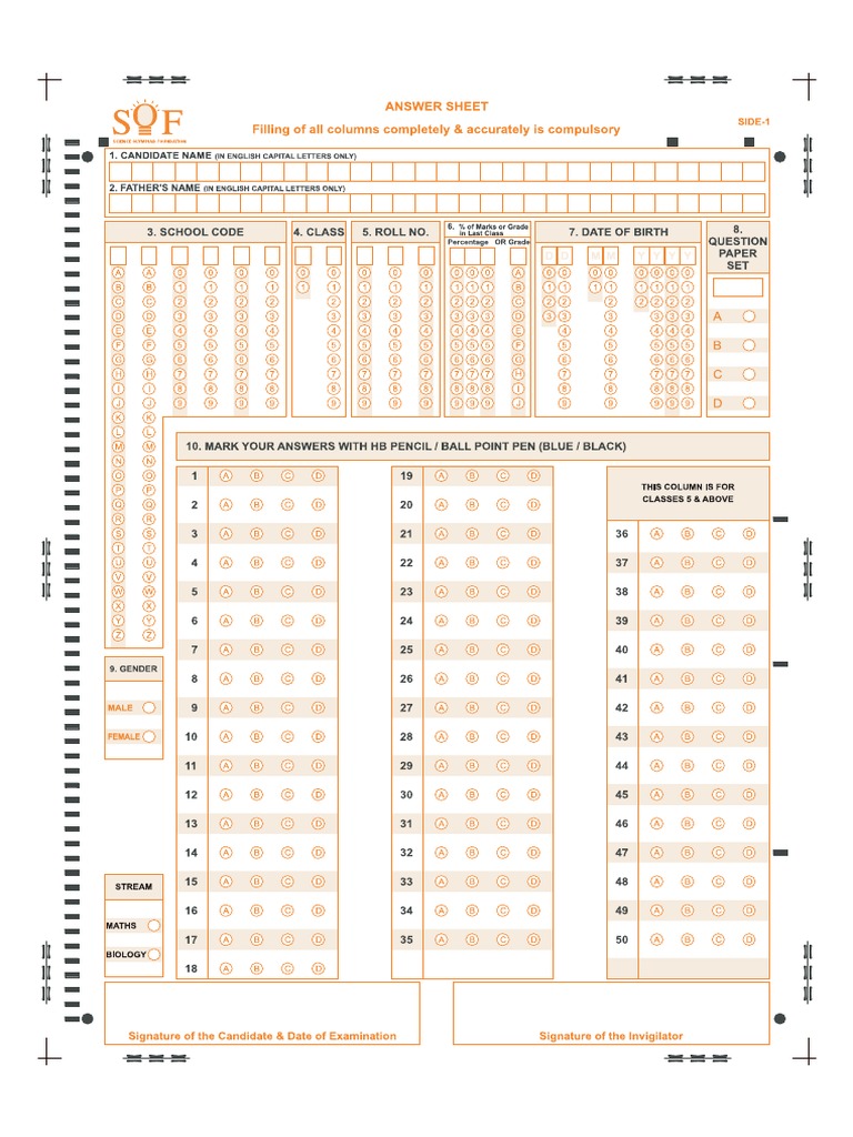 Omr Sheet | PDF