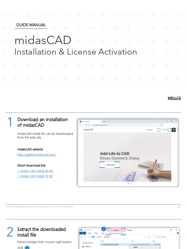 MidasCAD - Install & License Activation Guide | PDF | Computer File ...