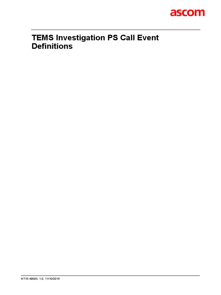 TEMS Investigation PS Call Event Definitions | PDF | Session Initiation Protocol | Information Age