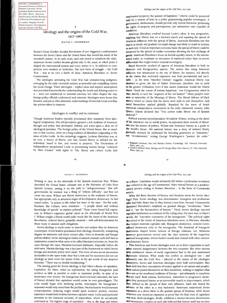 CH 2 Ideology and The Origins of The Cold War - 1917-1962 | PDF ...
