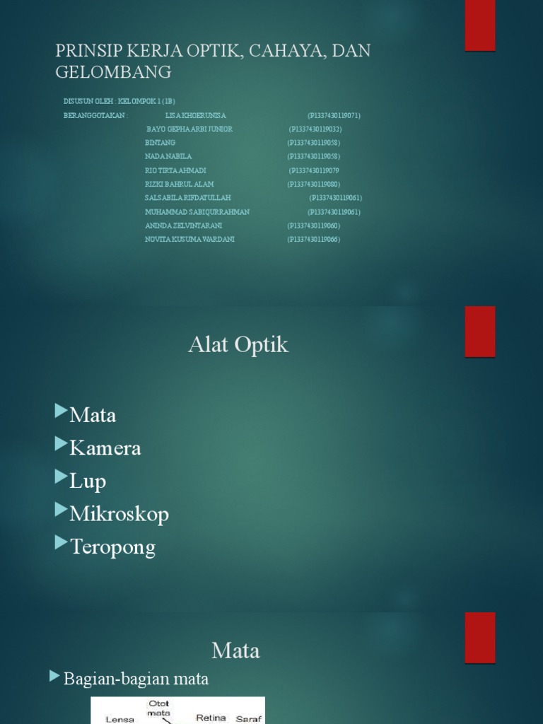 Prinsip Kerja Optik, Cahaya, Dan Gelombang | PDF