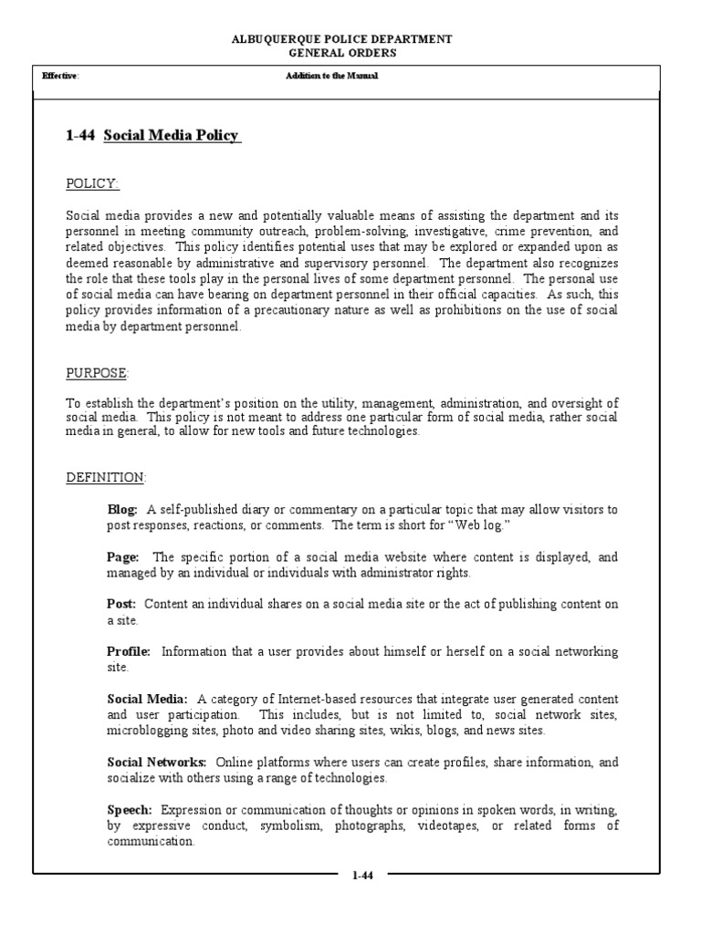 Social Network Policy SOP Sanctions | PDF | Social Media | Popular ...