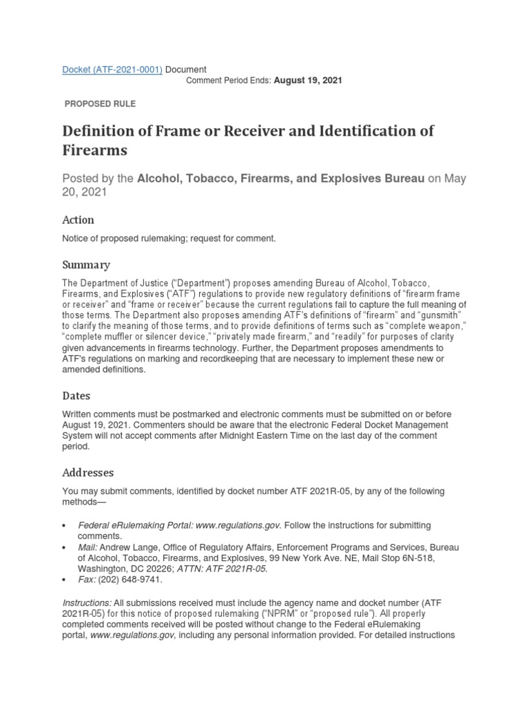 ATF Rule Change | PDF | Bureau Of Alcohol | National Instant Criminal ...