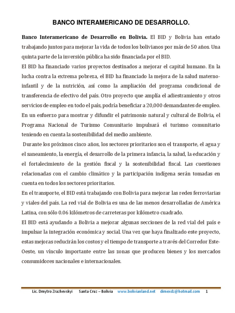 Proyectos Banco BID Esp | Descargar gratis PDF | Banco Interamericano ...