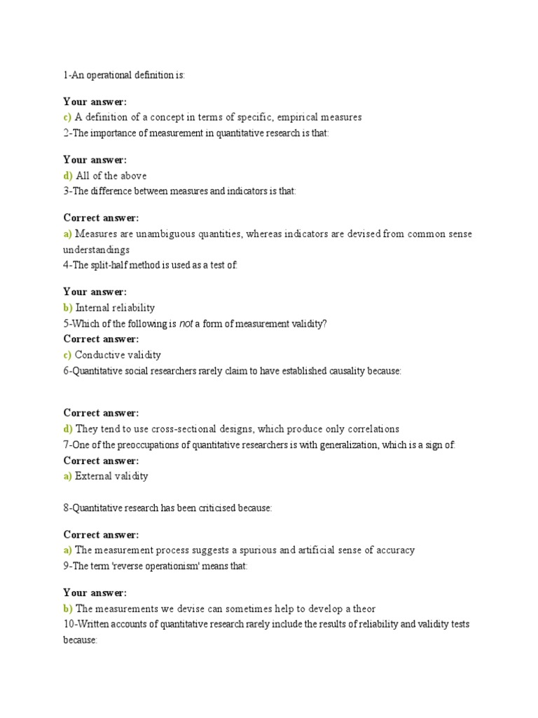 Mcqs of Measurement Thoeries | PDF | Level Of Measurement | Measurement