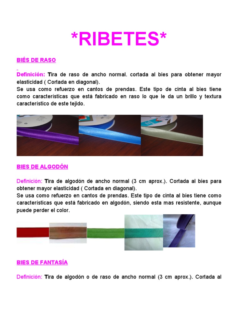 Tipos y significados de ribetes | PDF | Ropa | Textiles