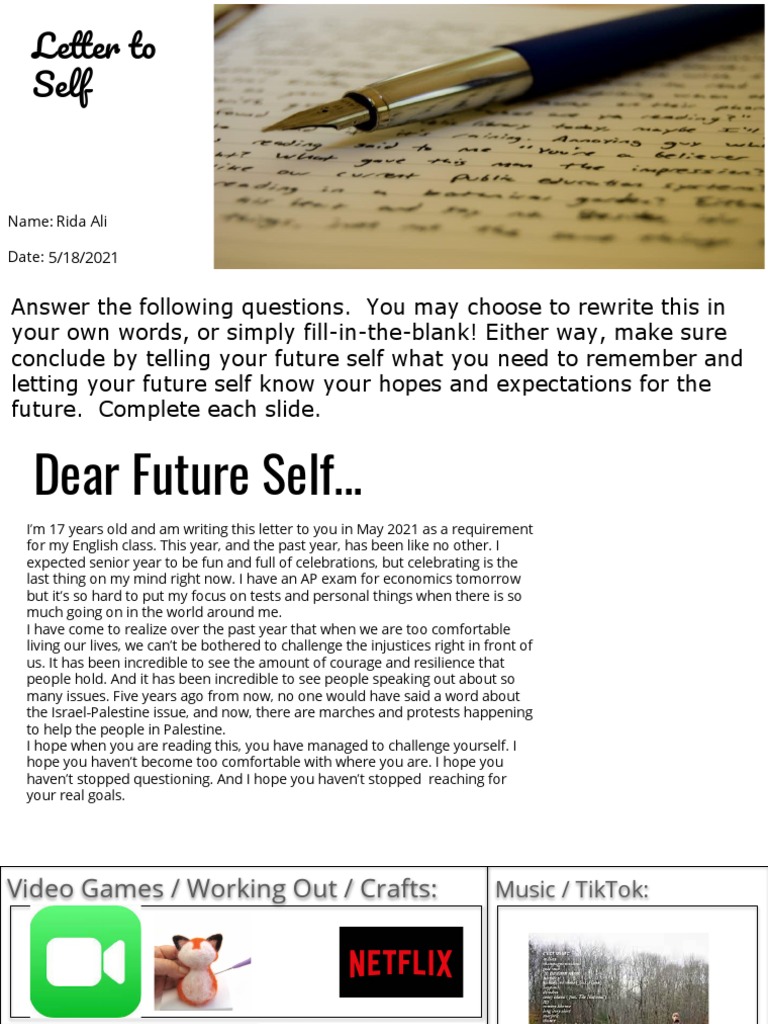 Letter To Future Self | PDF