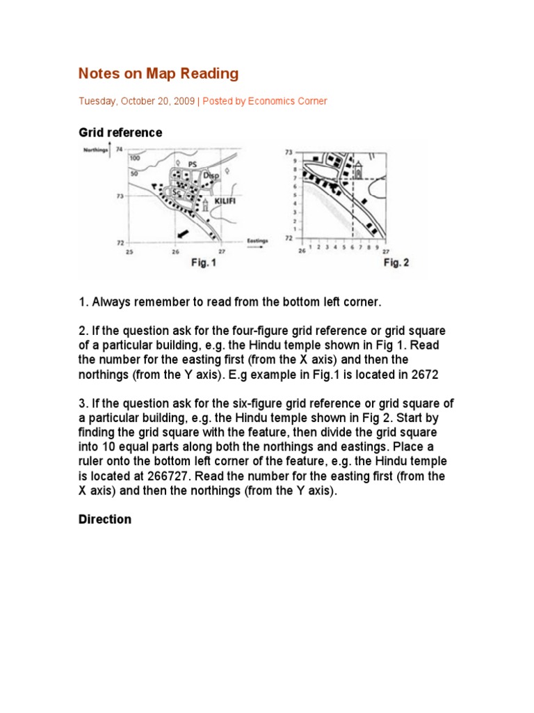 A Comprehensive Guide to Map Reading Skills: Grid References, Direction ...