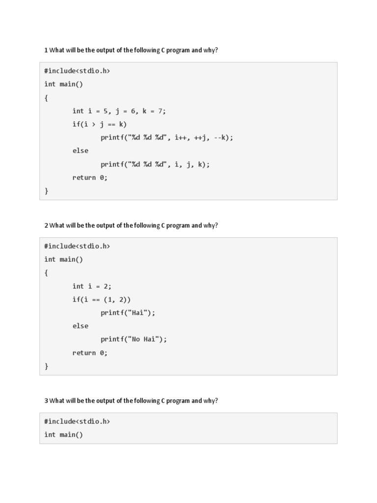 1 What Will Be The Output of The Following C Program and Why? | PDF
