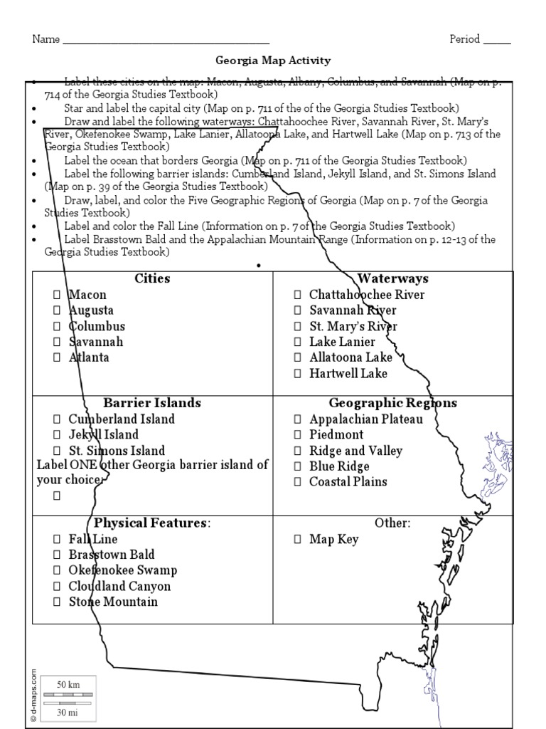 Georgia Map Activity | PDF