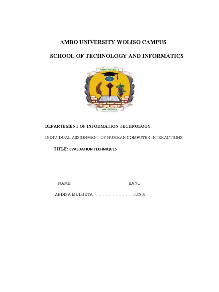 Ambo University Woliso Campus: School of Technology and Informatics ...