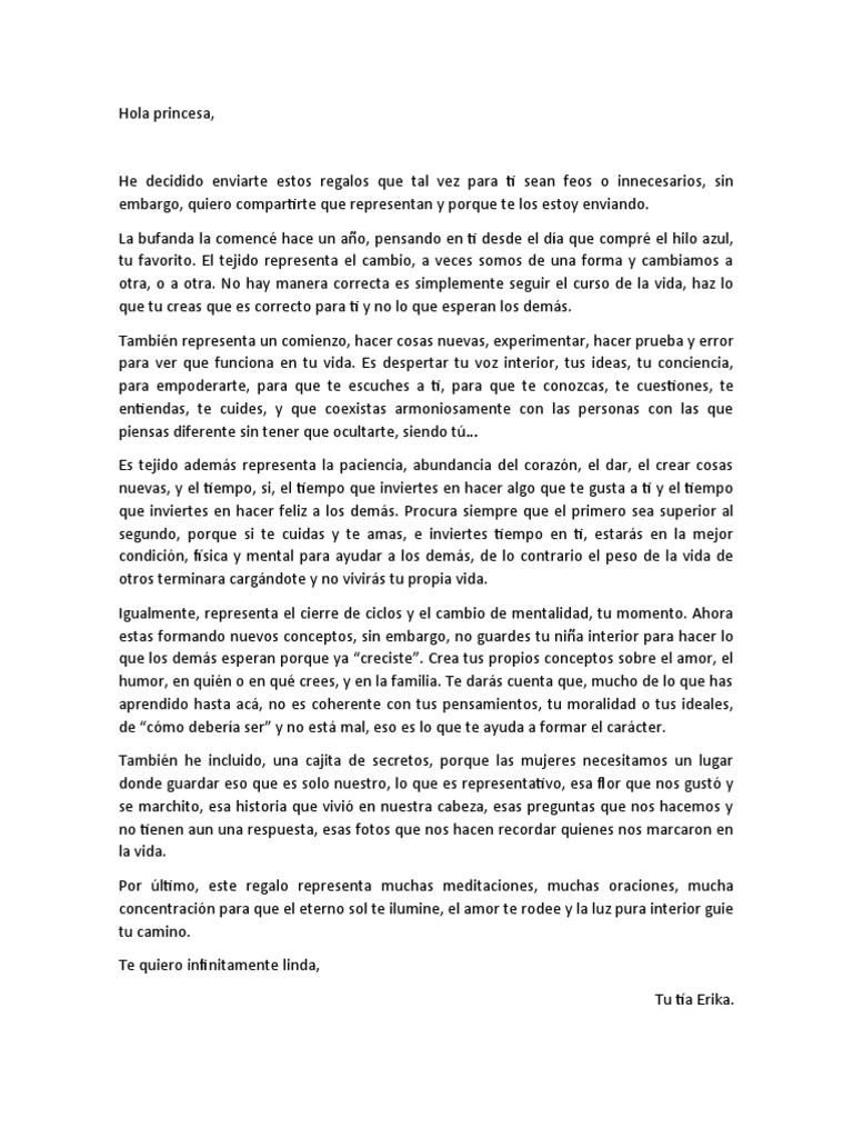 Carta A Mi Sobrina Pdf Amor Vida