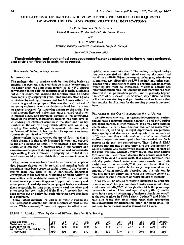 Steeping Barley Process | PDF | Malt | Seed