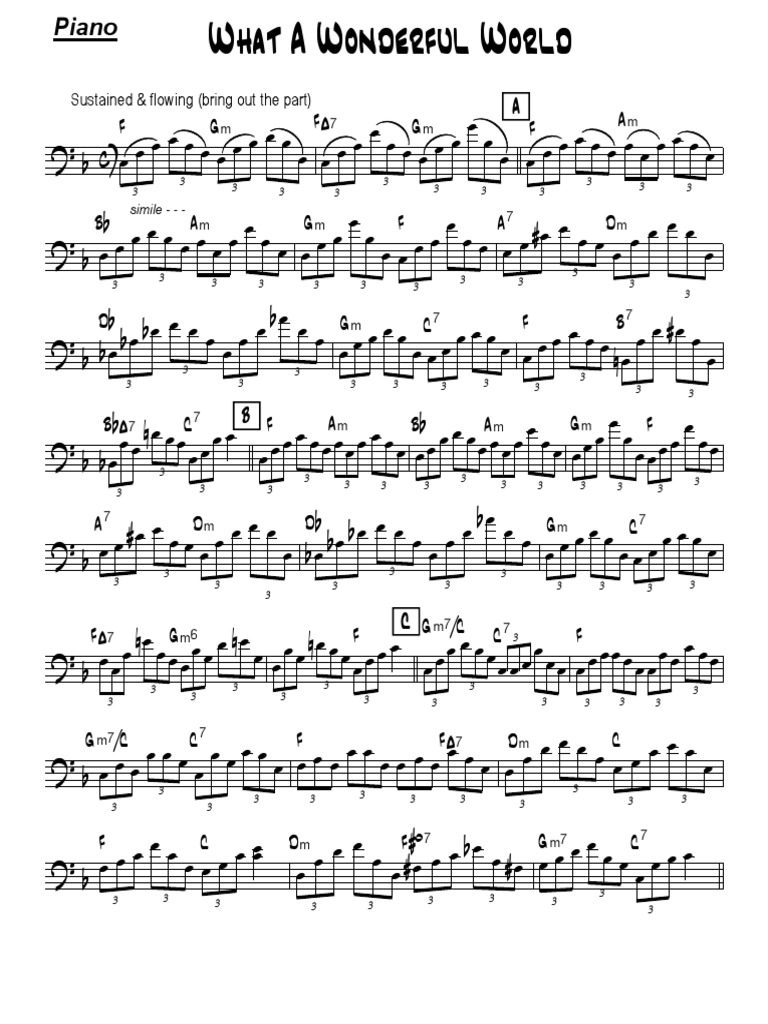 05 What A Wonderful World - Piano | PDF