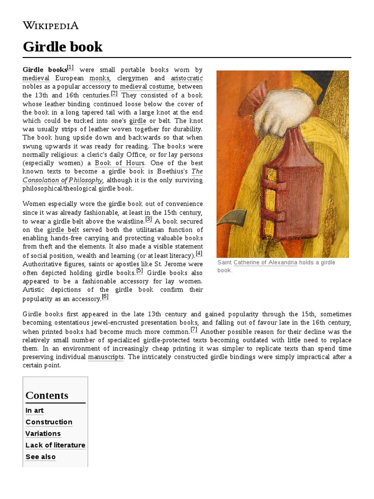 Girdle Book | PDF | Books | Book Publishing