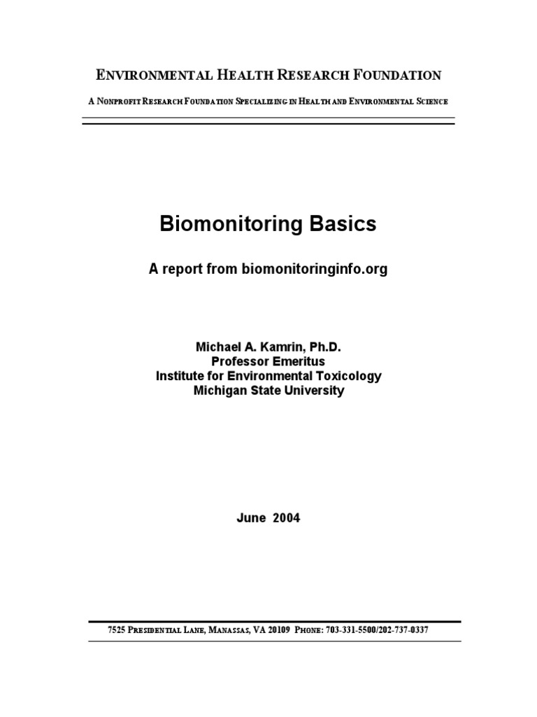 Biomonitoring Basics | PDF | Toxicity | Environmental Science